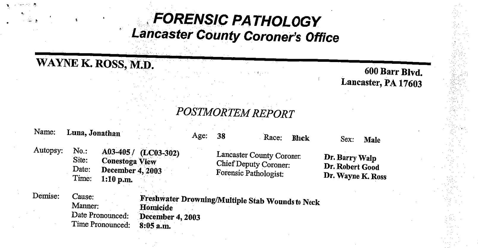 Unsealed autopsy reveals details about mysterious death of prosecutor Jonathan Luna